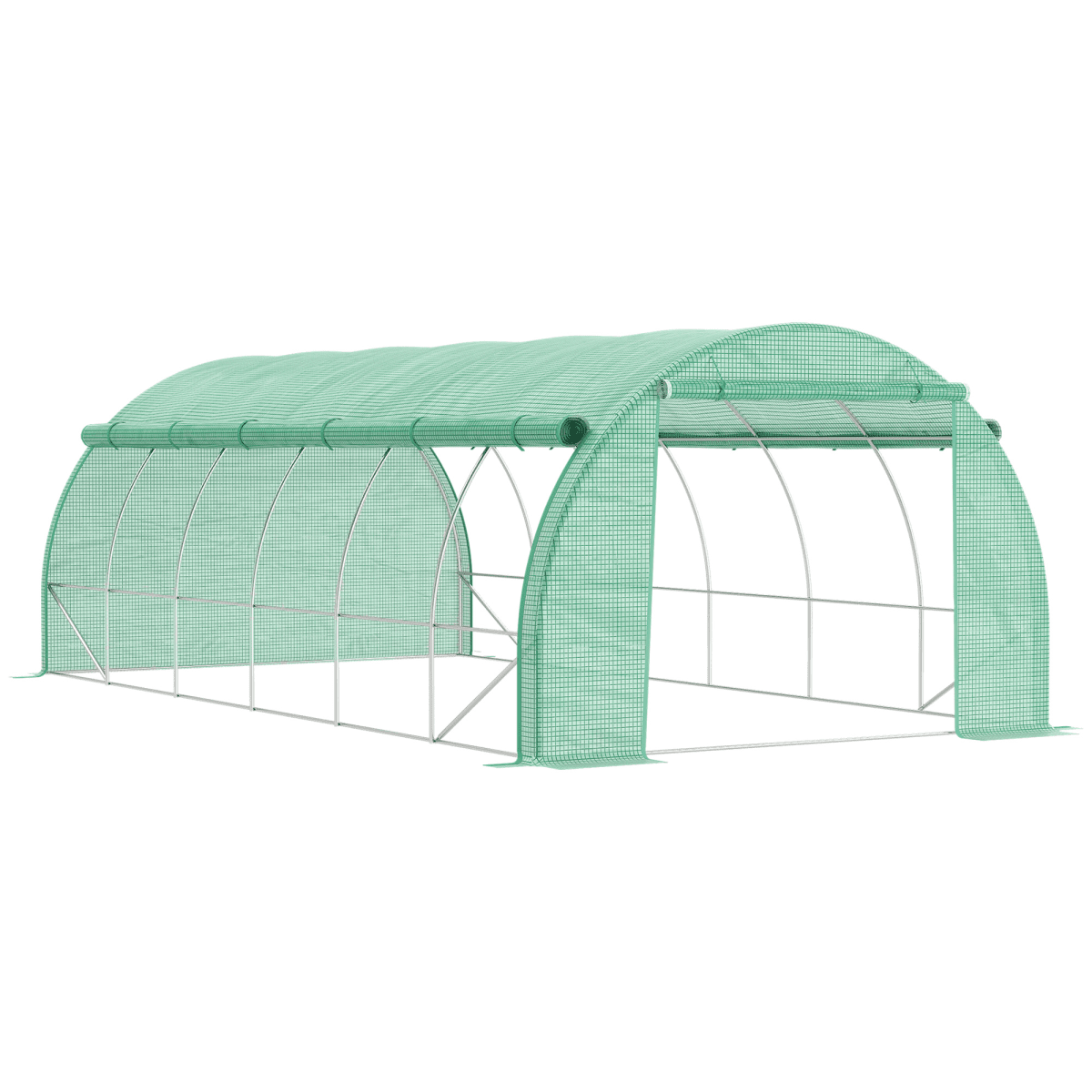 6 x 3 x 2 m Polytunnel Greenhouse Pollytunnel Tent w/ Steel Frame Green ...