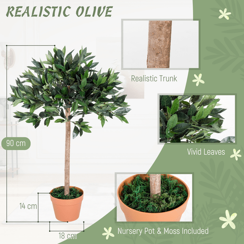 Realistic 90cm Artificial Olive Tree - Low Maintenance Home Decor ...
